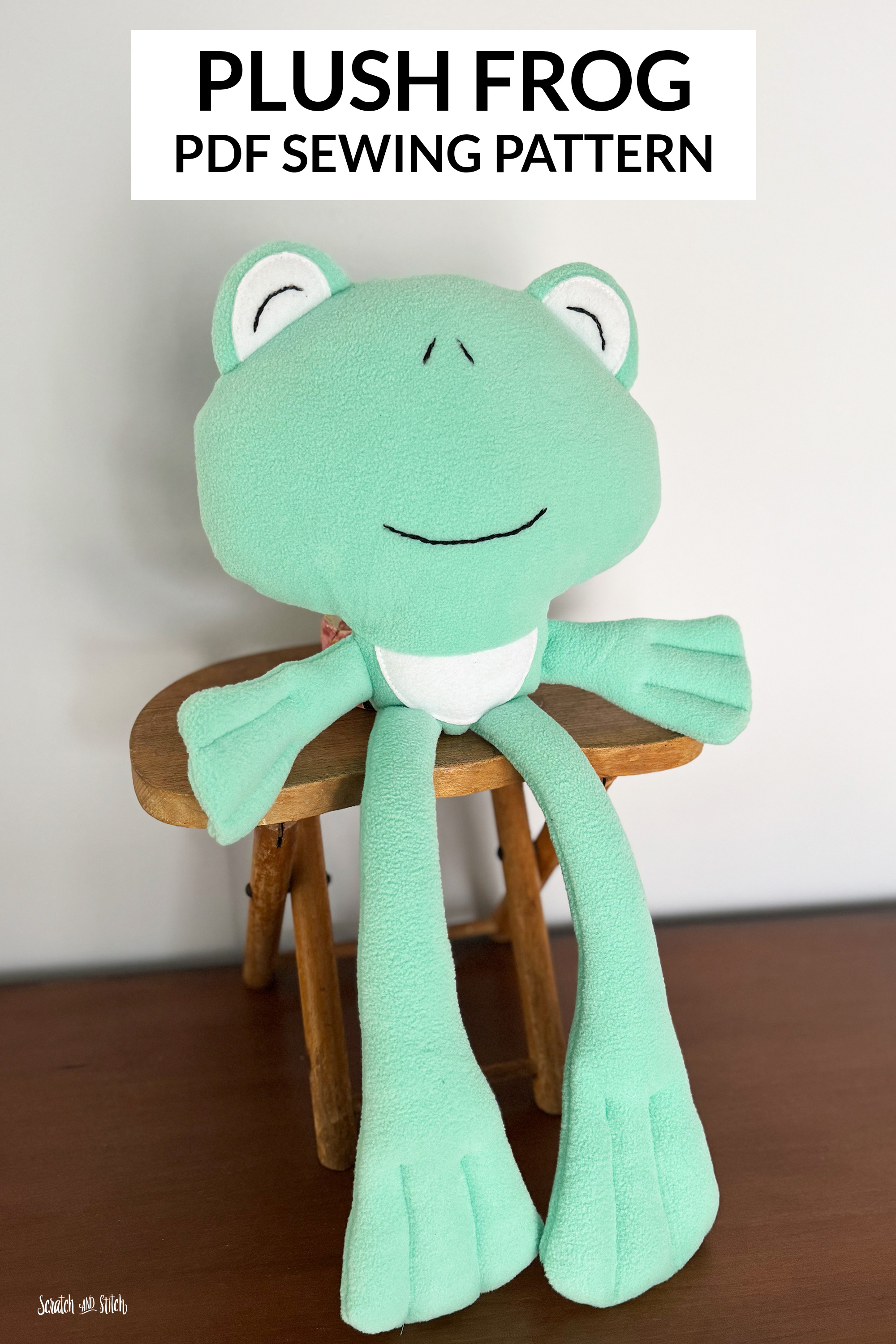 beginner-plush-frog-sewing-pattern-scratchandstitch | Scratch and Stitch